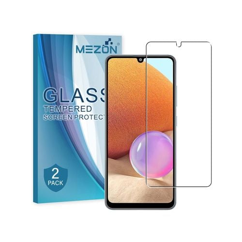 2 Pack MEZON Samsung Galaxy A32 4G Clear Tempered Glass Screen ...