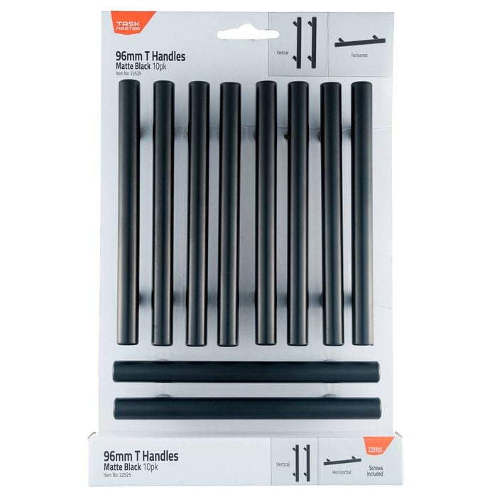 Taskmaster 96mm Matte Black T Handle - 10 Pack - Bunnings Australia