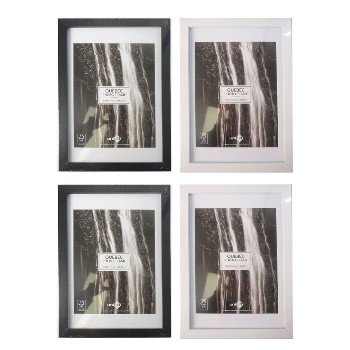 4PK Unigift Quebec Matboard Photo Picture Frame A4 Size Assorted ...