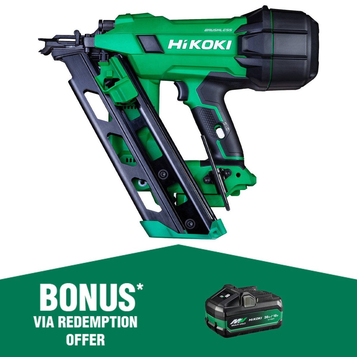 Hikoki 18V 90mm Brushless Cordless Framer Nailer NR1890DCA H4Z - Skin ...