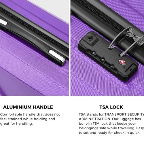 Mazam 2PCS Luggage Suitcase Set TSA Lock Purple - Bunnings Australia