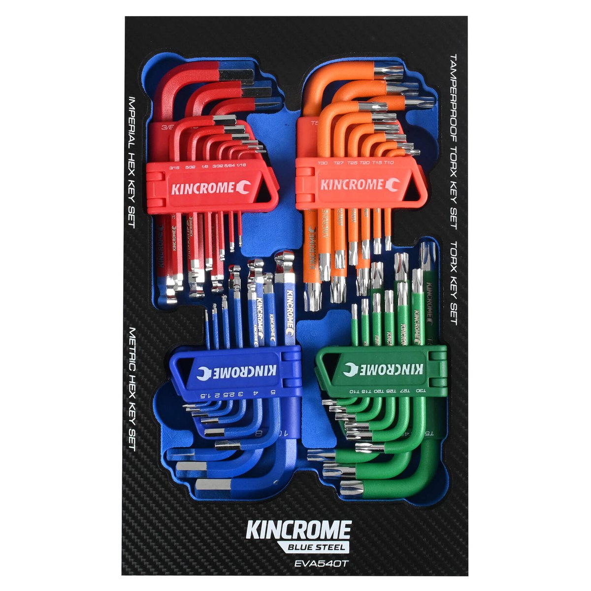 Kincrome BLUESTEEL 36 Piece Hex & TORX Keys EVA Tray - Bunnings Australia