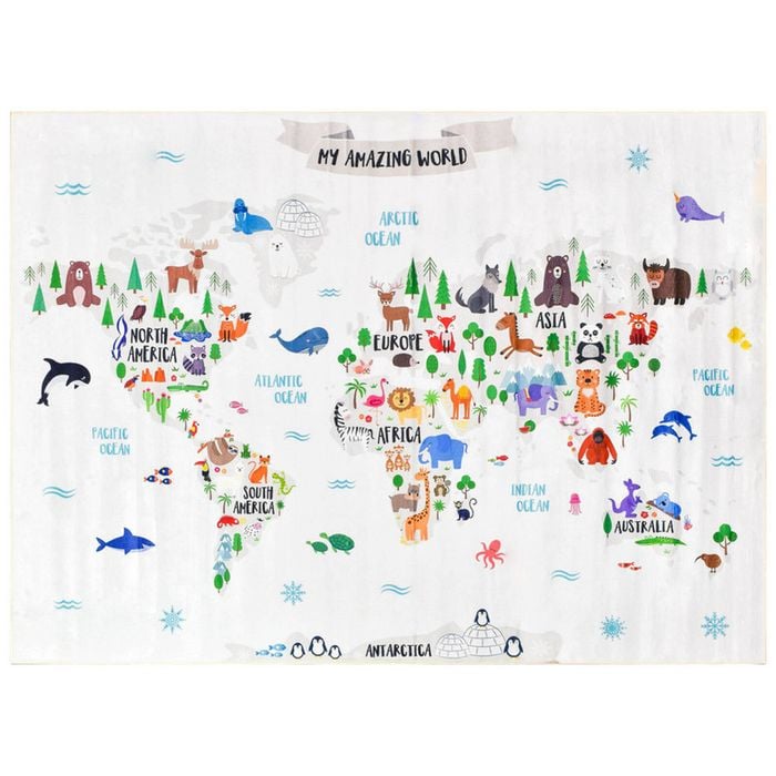 Loom & Lace World map 160x220 cream rug - Bunnings Australia