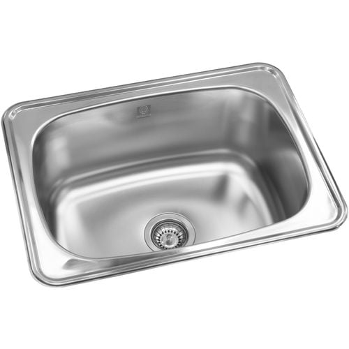 Milena 45L Stainless Steel Inset Laundry Trough With Lid - Bunnings ...