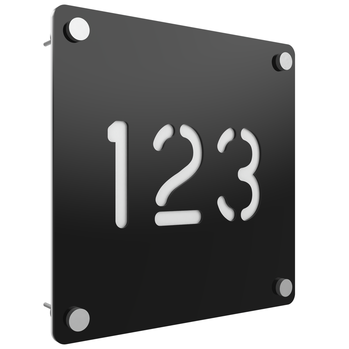 ProtectorAl 280 x 280mm Black Gloss ACM Cut Through Custom House Sign ...