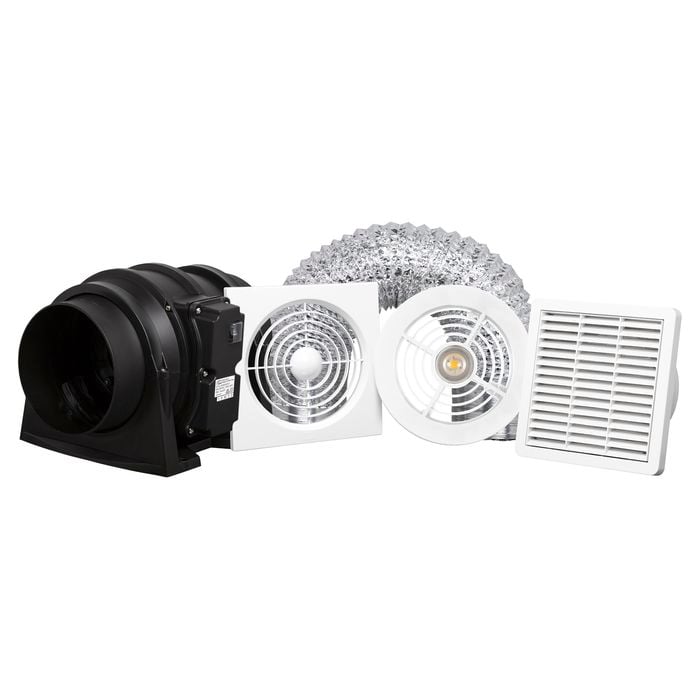 HPM 150mm Inline Exhaust Shower Fan Kit with Light - Bunnings New Zealand