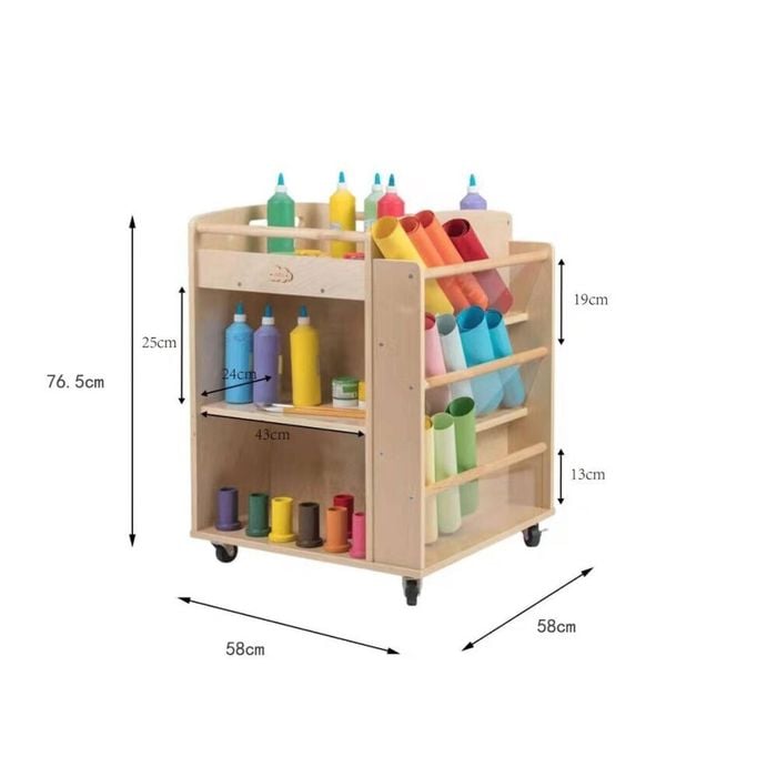 Jooyes Wooden Art Craft Material Storage Trolley - 58 cm | Material ...