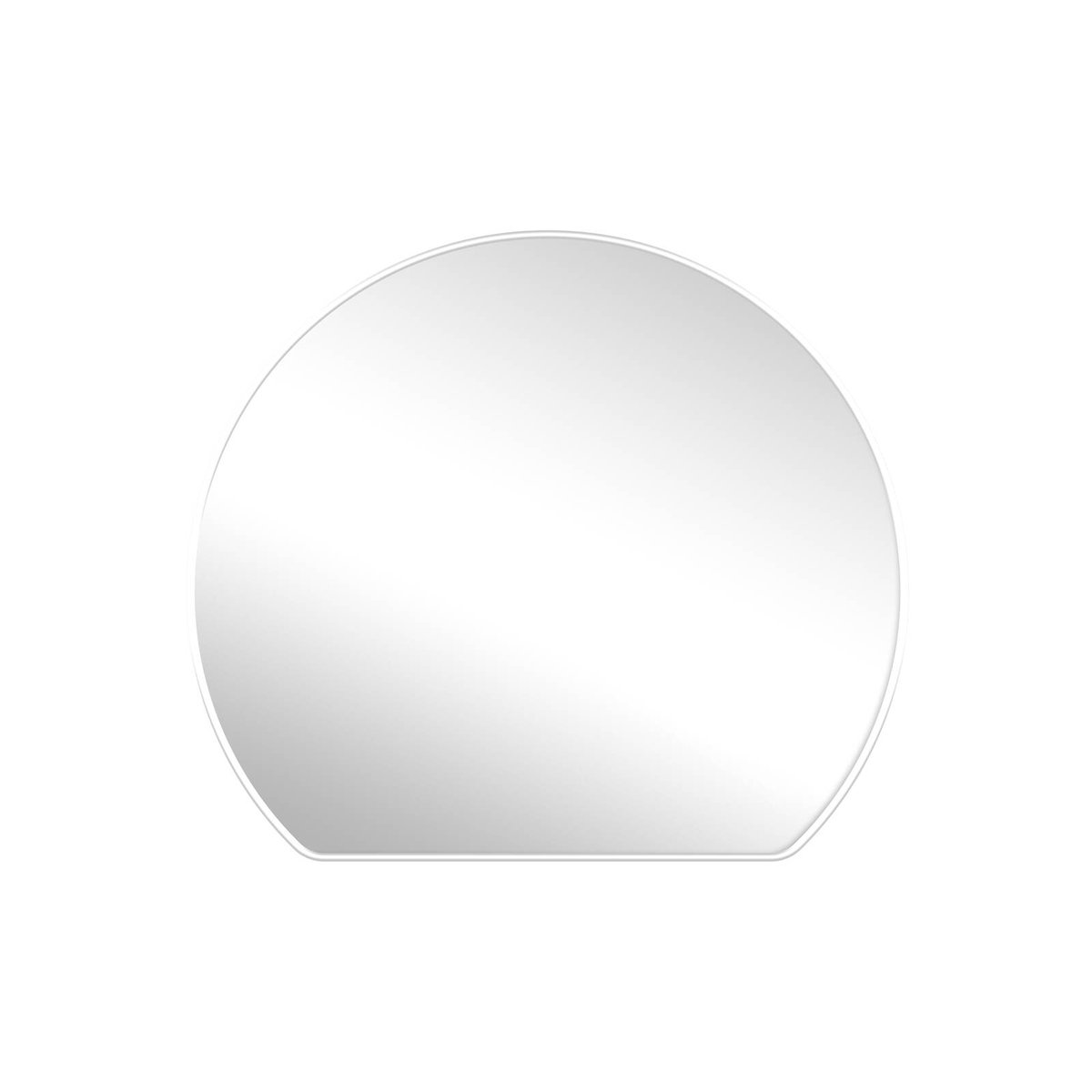 Barelli 800 x 690mm White Isla Round With Straight Bottom Framed Mirror ...