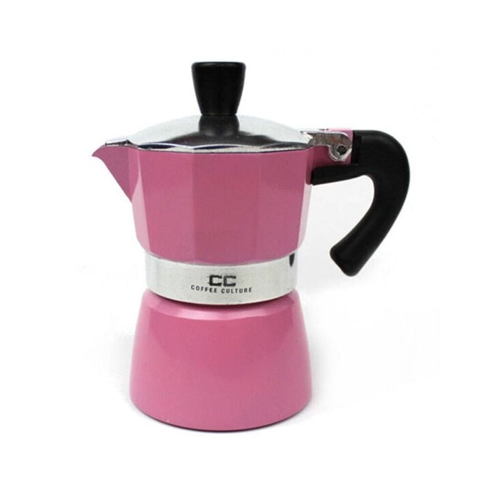Coffee Culture Aluminium 1-Cup Espresso Stovetop Coffee Maker - Pink ...