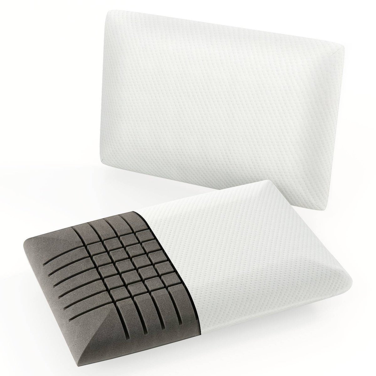 Costway Twin Pack Pillow Resilient Bed Pillow W/brown Memory Foam Bed ...