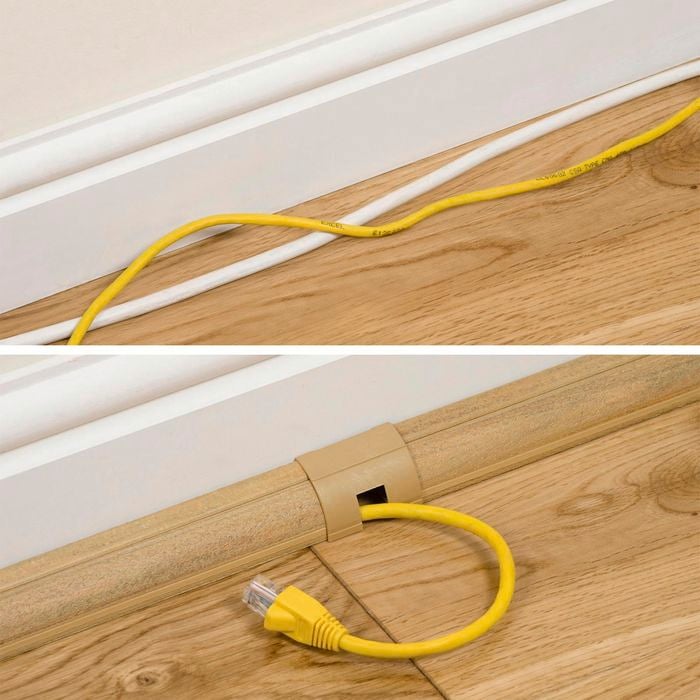 D-Line 22 x 22mm 2m Wood Fibre Cable Management Cover Floor Trim ...