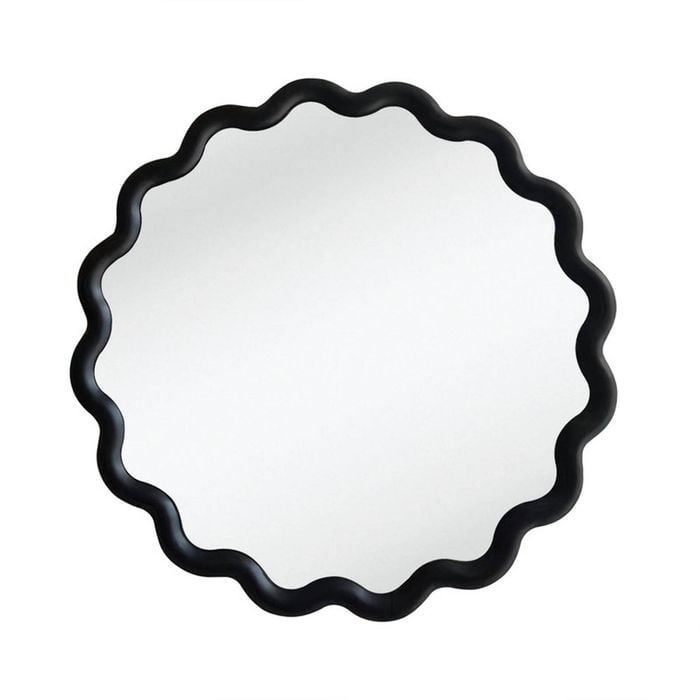 Best World 60cm X 60cm Black Besty Round Curly Mirror - Bunnings Australia