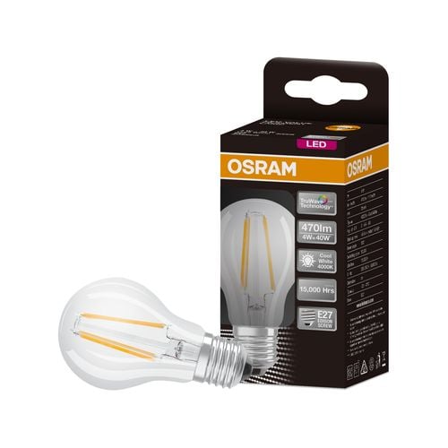 Osram 4W 470lm A Shape Filament LED CW E27 Light Globe - Bunnings Australia