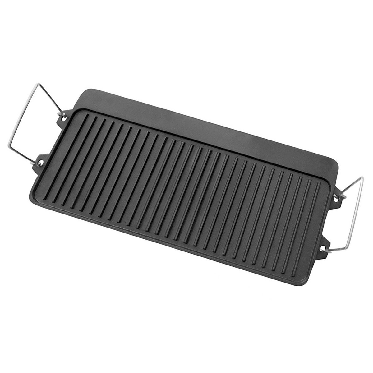 Wildtrak Reversible 52cm Cast Iron Griddle BBQ Plate For 3BR Stove ...