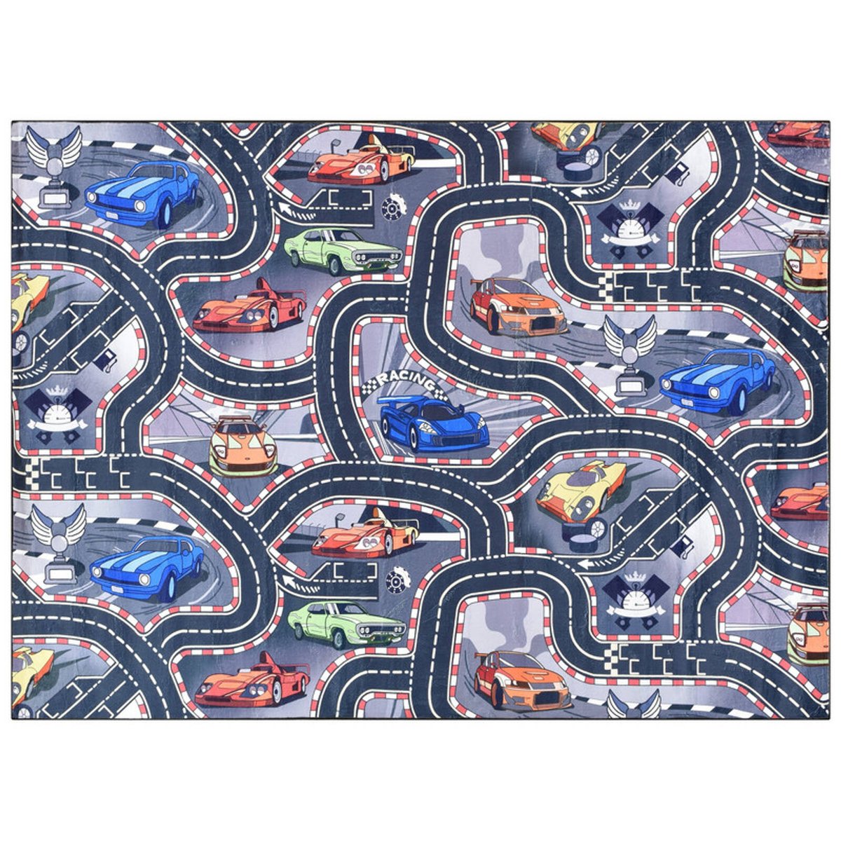 Loom & Lace Road Map 180x270 blue rug - Bunnings Australia