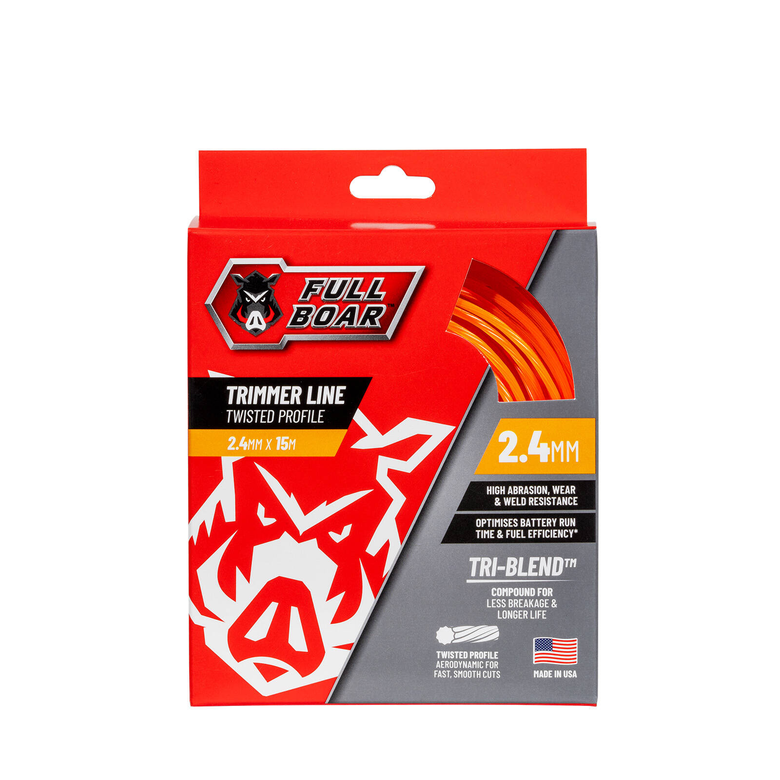 2.4mm x 15m Twisted Profile Trimmer Line FBTLT-2415 | Full Boar NZ