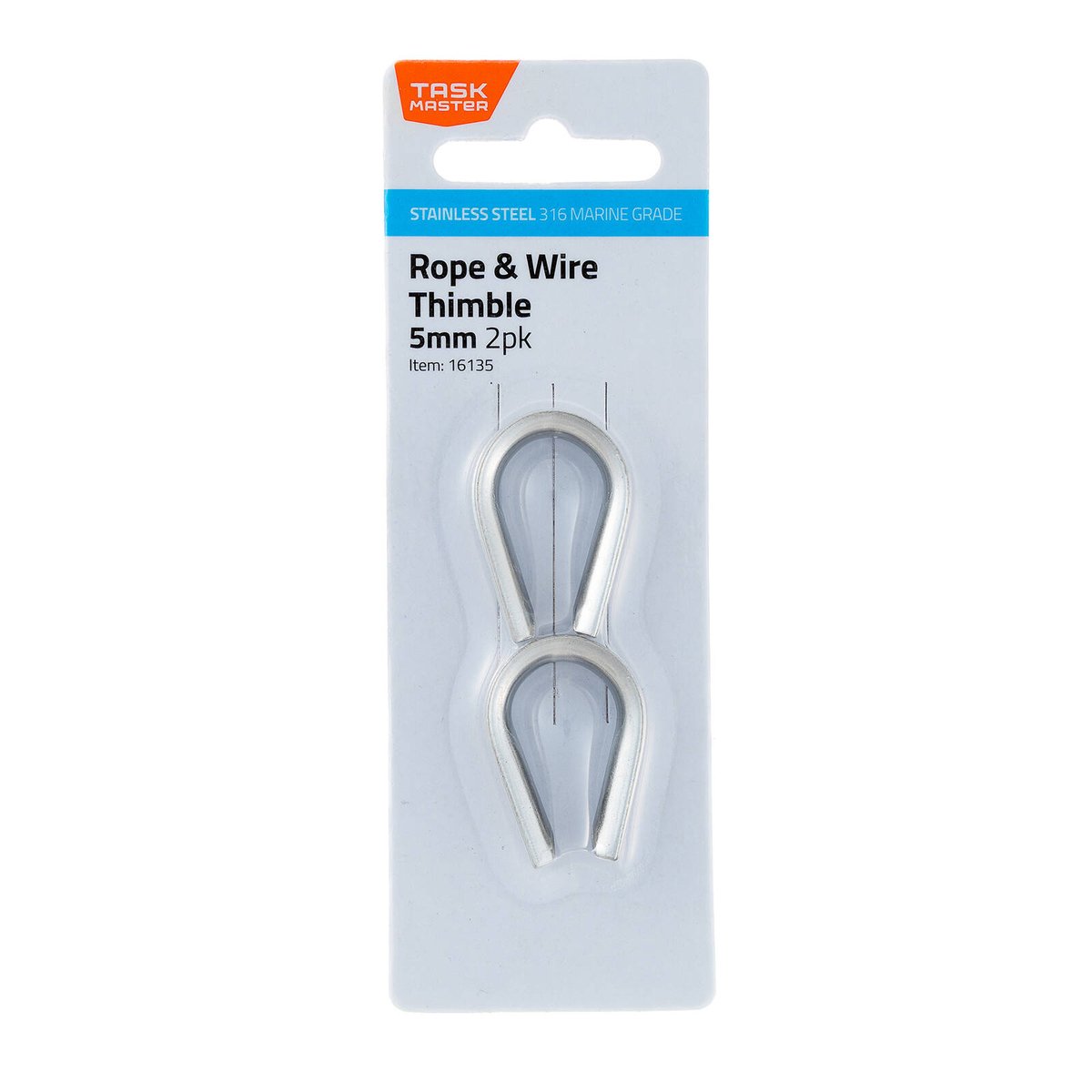 Taskmaster 5mm Stainless Steel Rope Thimble - 2 Pack - Bunnings Australia
