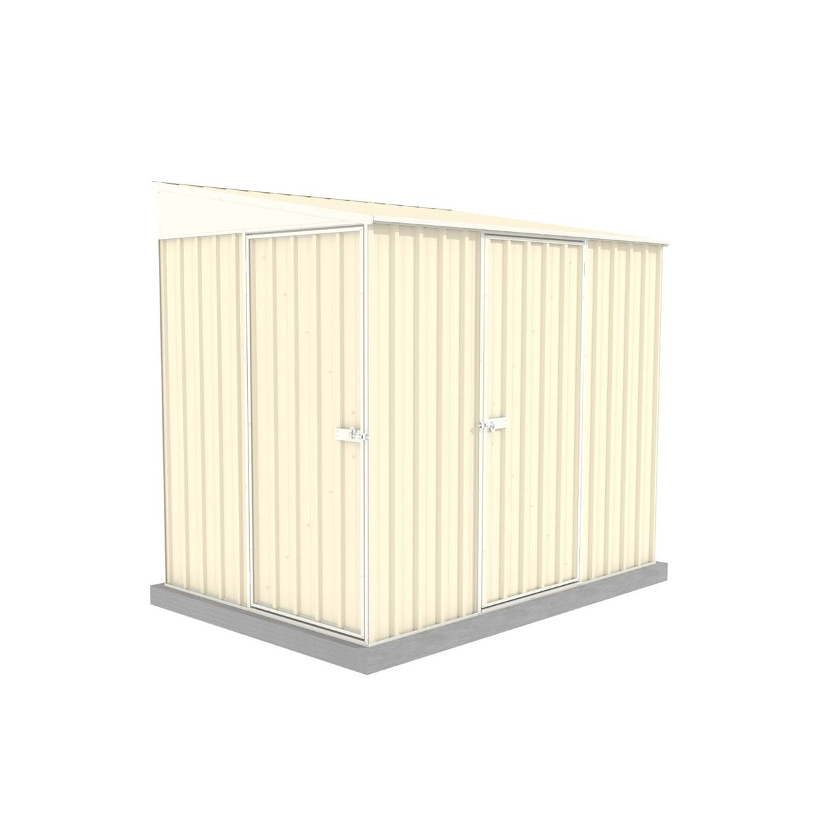 Absco Sheds 1.52mW x 2.26mD x 2.06mH Classic Cream Narrow Double Door ...