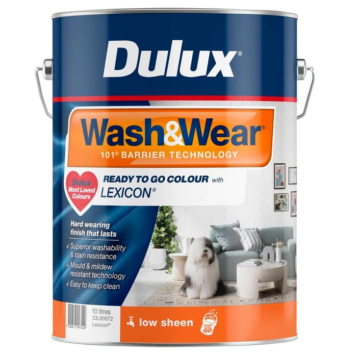 Dulux 10L Lexicon Low Sheen Ready To Go Colour Wash&Wear Interior Paint ...