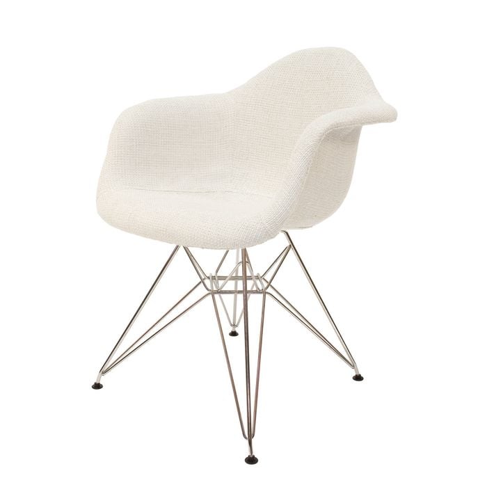 SKDL Replica Eames DAR Eiffel Chair Textured Ivory & Chrome - Bunnings ...