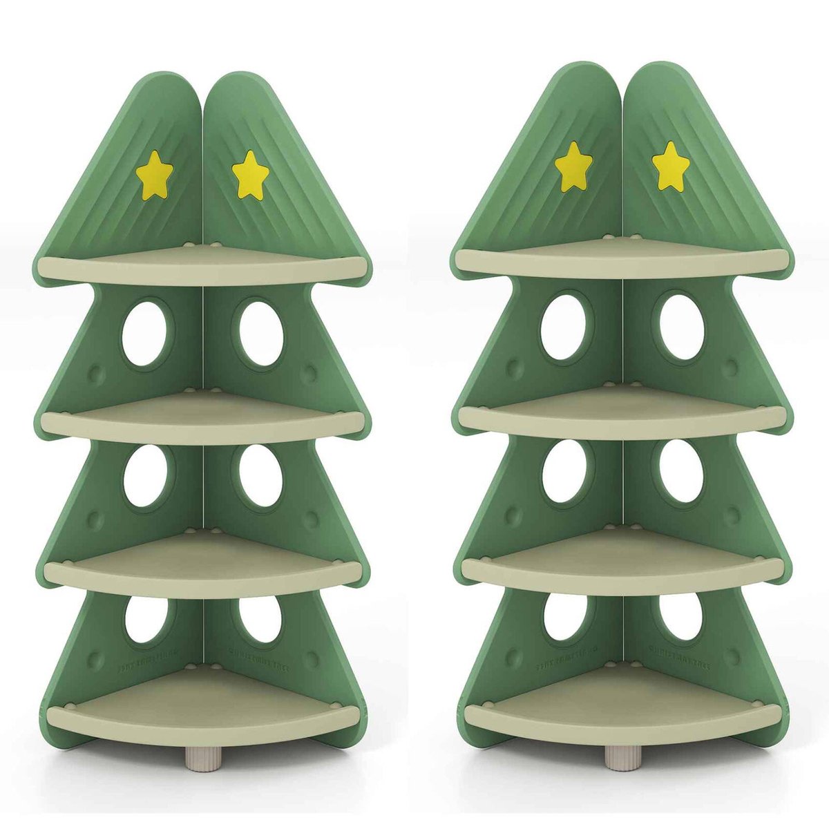 Costway 2x Bookshelf Christmas Tree Bookcase Display Shelf - Bunnings ...