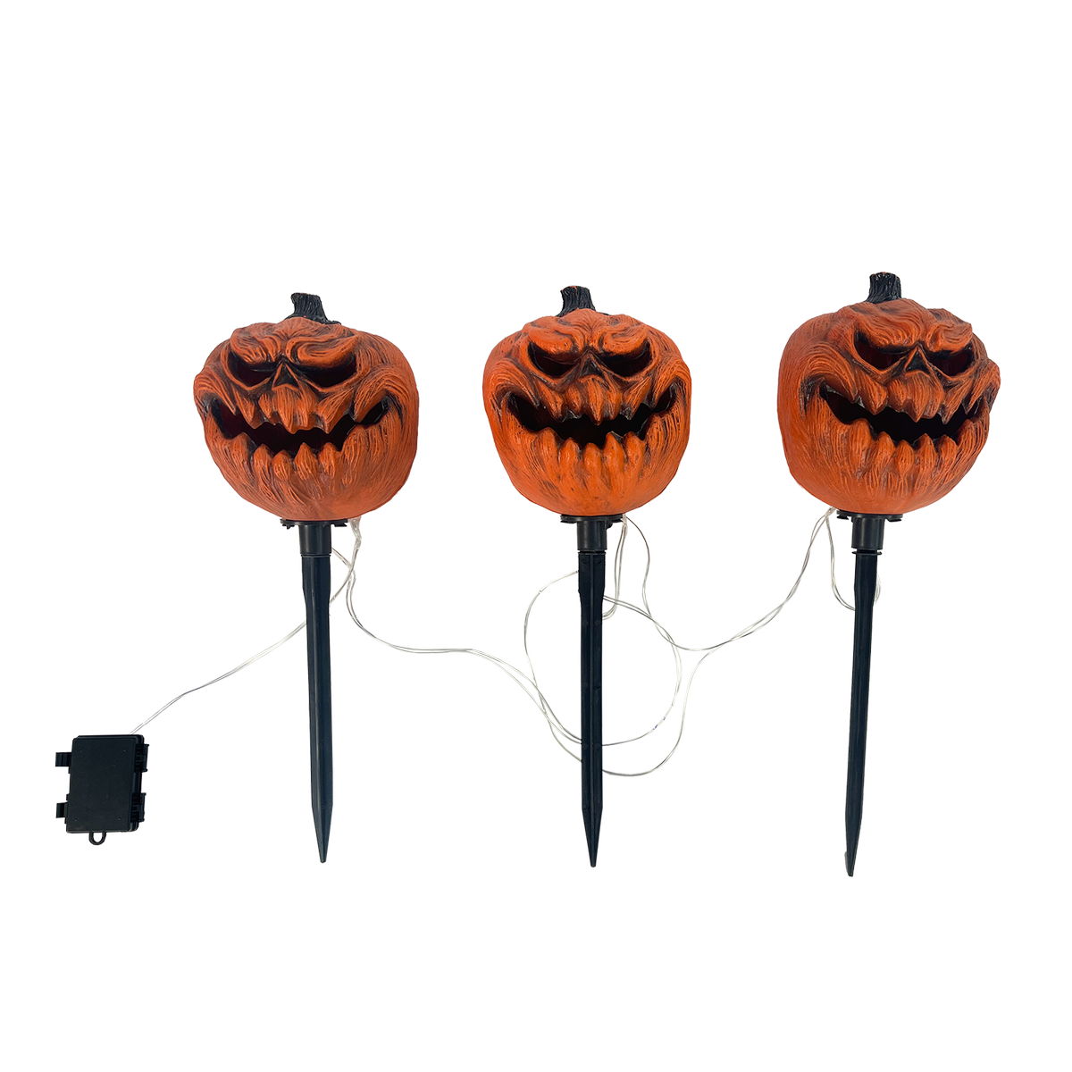 Galah Halloween Trio Of Pumpkin Pathway Lights - Bunnings Australia