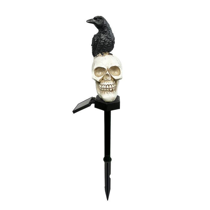 Galah Halloween Skull with Crow Solar Pathway Light - Bunnings New Zealand