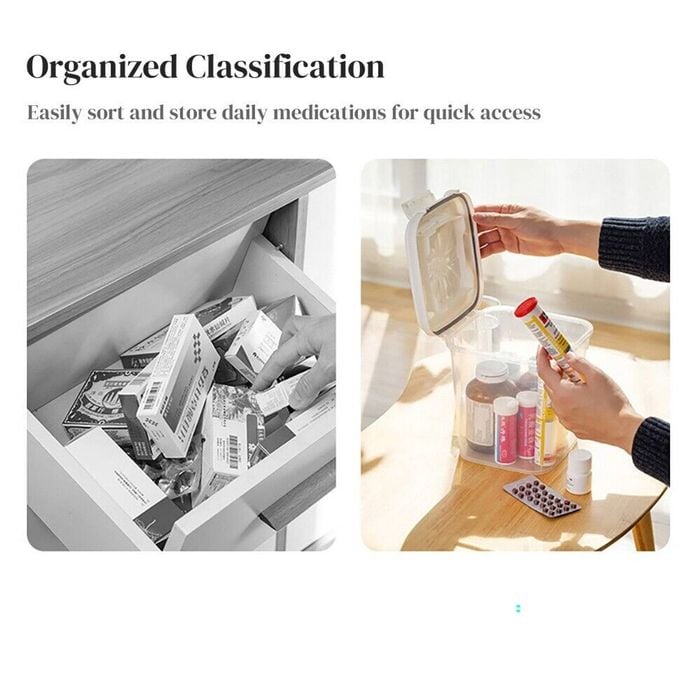 Medicine Organizer Pills Storage Box Portable Drug Cabinet Tablet ...