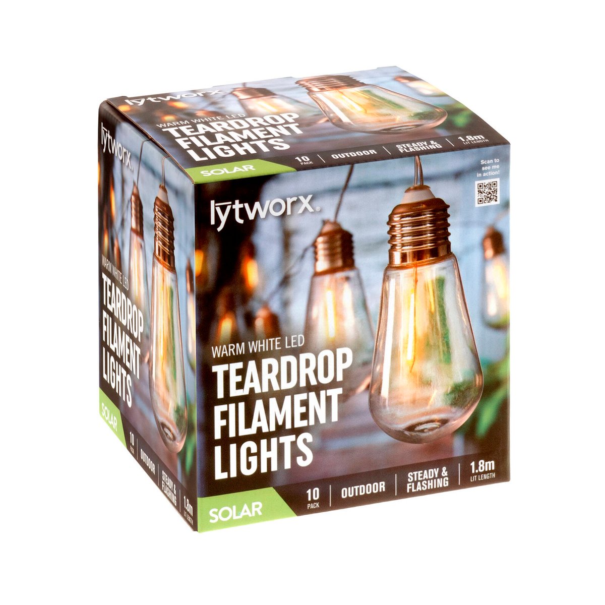 Lytworx Warm White Solar Teardrop Filament Lights - 10 Pack - Bunnings ...