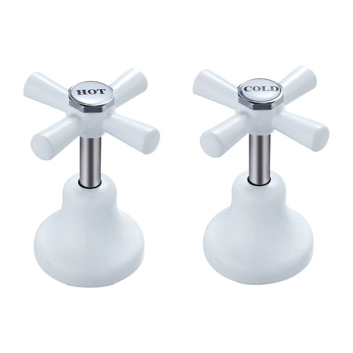 Shaw & Mason White Easy Clean Basin Top Assembly - Pair - Bunnings ...