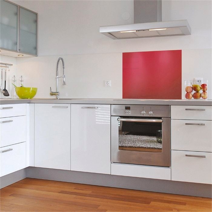 Stein 900mm Blush Red Glass Splashback - Bunnings New Zealand