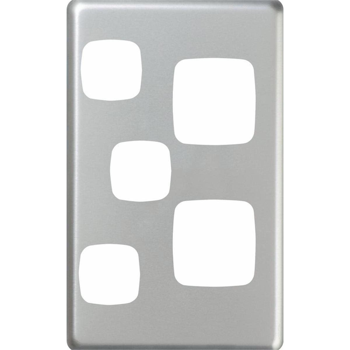 HPM Excel Dble Powerpoint Extra Switch Coverplate Vertical Matt Silver ...