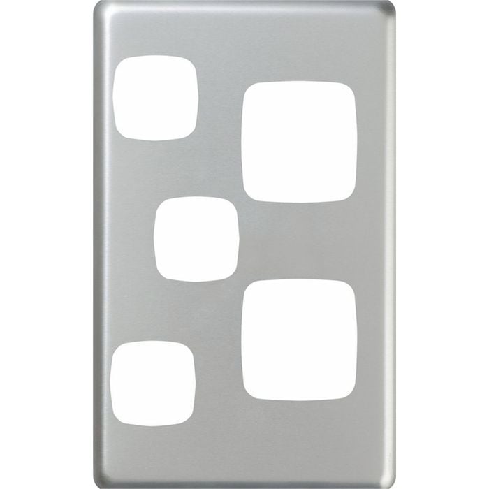 HPM Excel Dble Powerpoint Extra Switch Coverplate Vertical Matt Silver ...