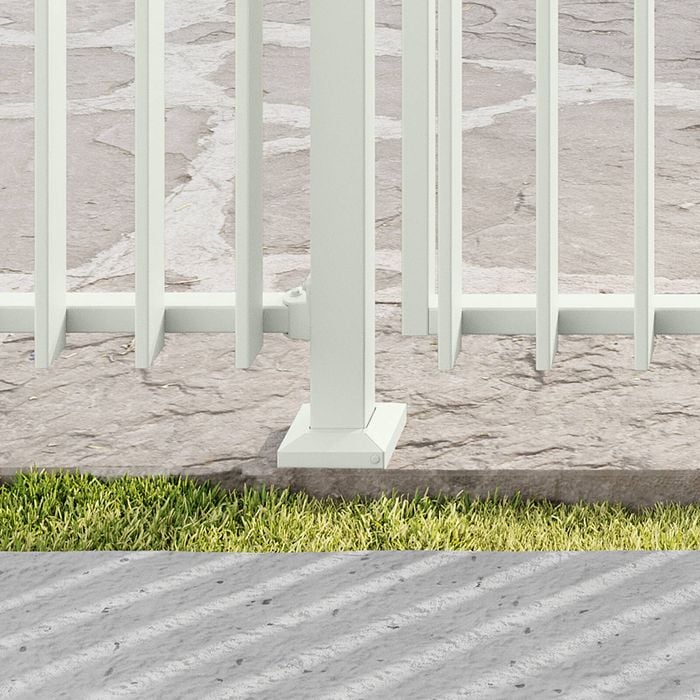 ProtectorAl 100 x 100mm Surfmist Aluminium 2 Part Flanged Post Domical ...