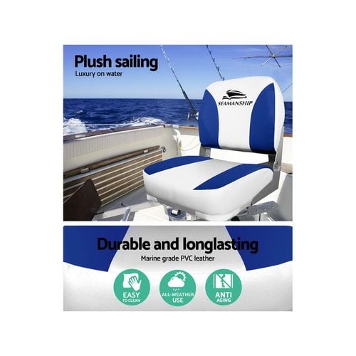 Seamanship 2X Folding Boat Seats Seat Marine Seating Set All Weather ...