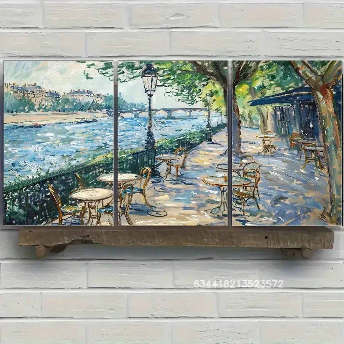 3pcs French Cafe Scene Summer Impressionist Print 100% Australian Made ...