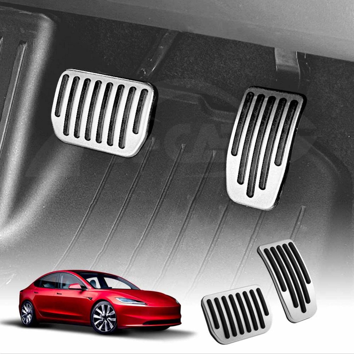 NEW Tesla Model 3 Highland Performance Foot Pedals Pads Cover Aluminum ...