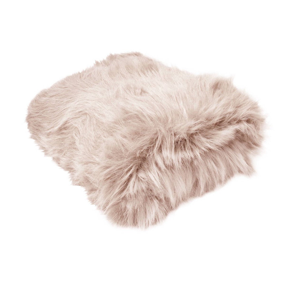 Radisson Angora Peach Luxury Long Hair Faux Fur Throw Rug 127 x 152 cm ...