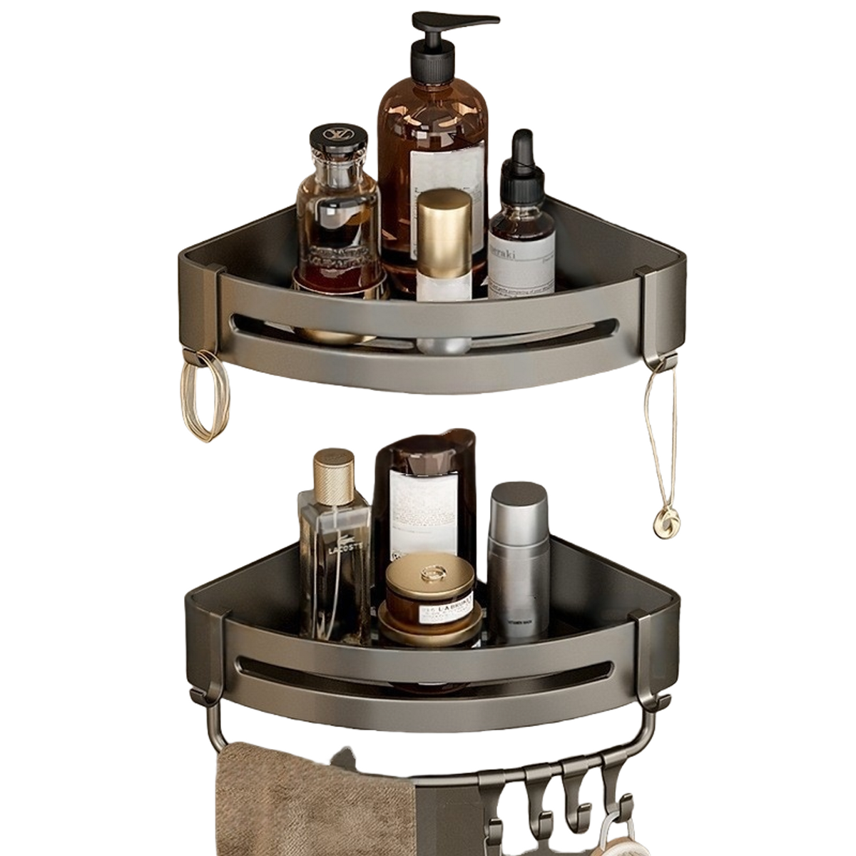 2PCS Bathroom Wall Corner Shelf Organizer, Kitchen Corner Storage Rack ...