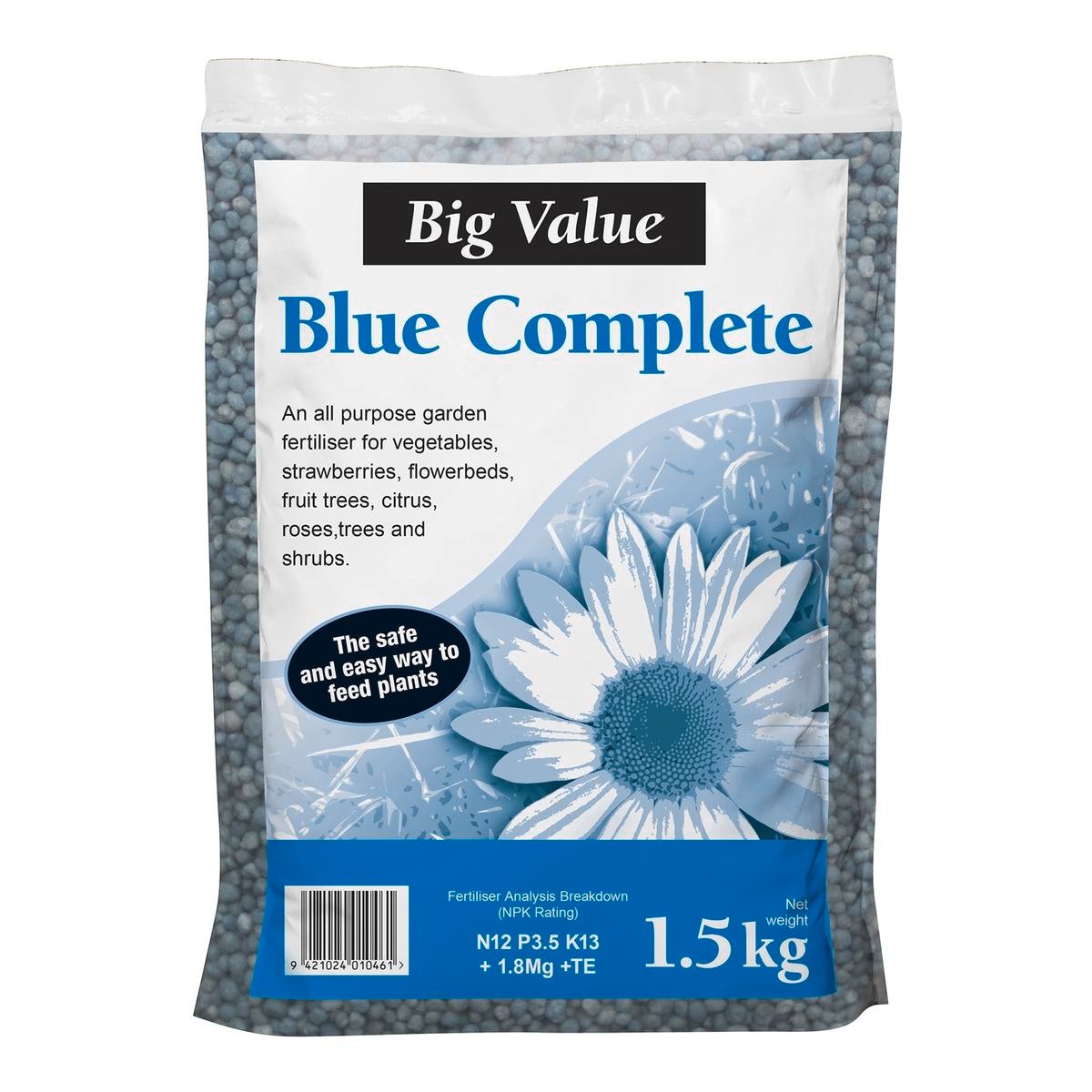 Big Value 1.5kg Blue Complete Fertiliser - Bunnings New Zealand