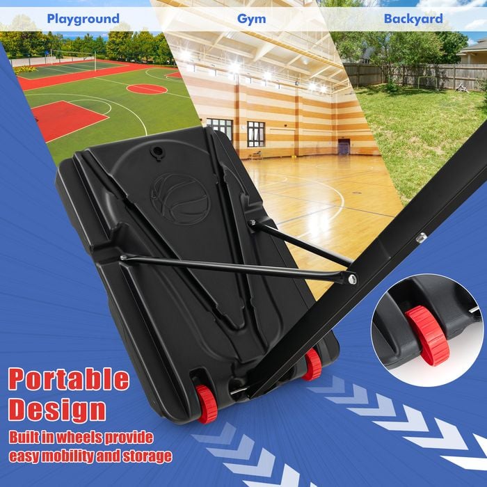 Costway Portable Basketball Hoop System Stand Adjustable Basketball ...