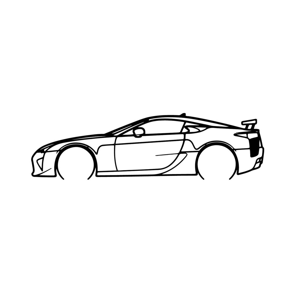 Ignite Laser Lexus 2012 LFA Silhouette Metal Wall Art Coated Black 15 ...