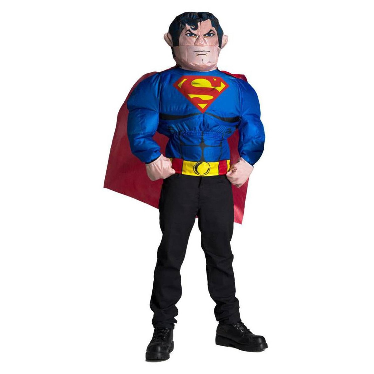 Superman Inflatable Halloween Costume Top for Adults with Cape and Fan ...