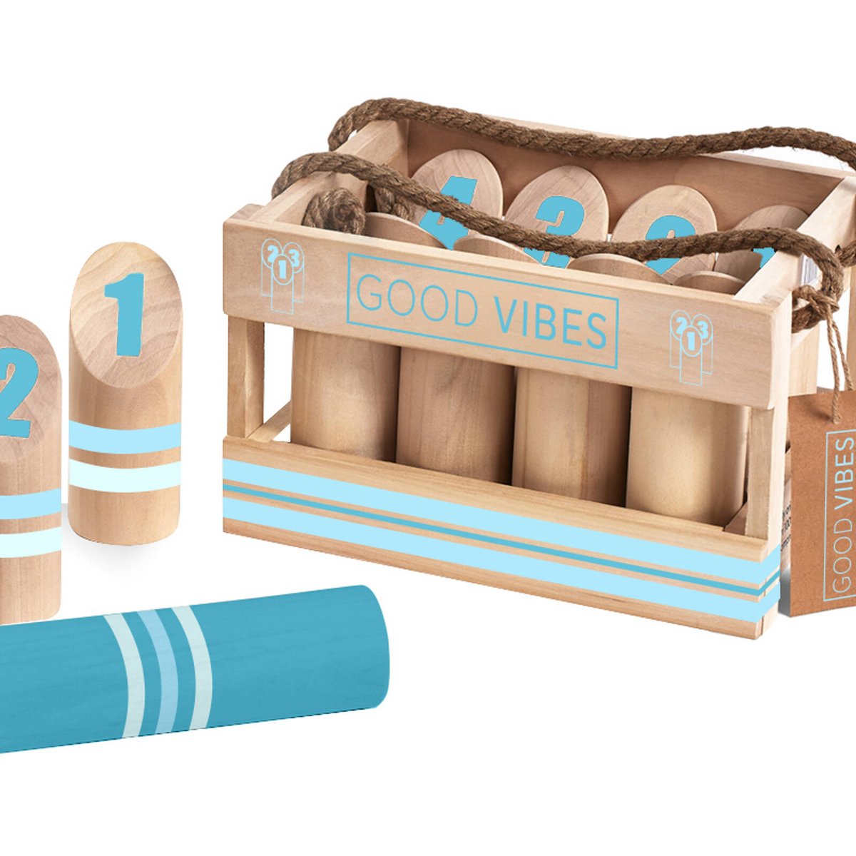 Good Vibes 24x17cm Wood Chuck Outdoor Game Wooden Crate Pinewood ...