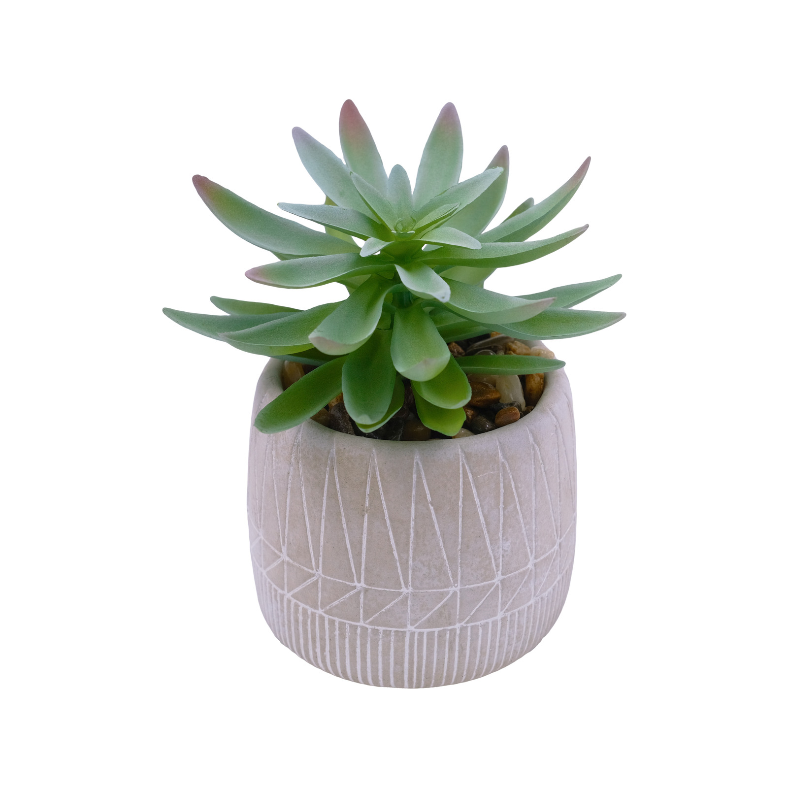 UN REAL 20cm Green Artificial Succulent In Grey Pot Bunnings Australia