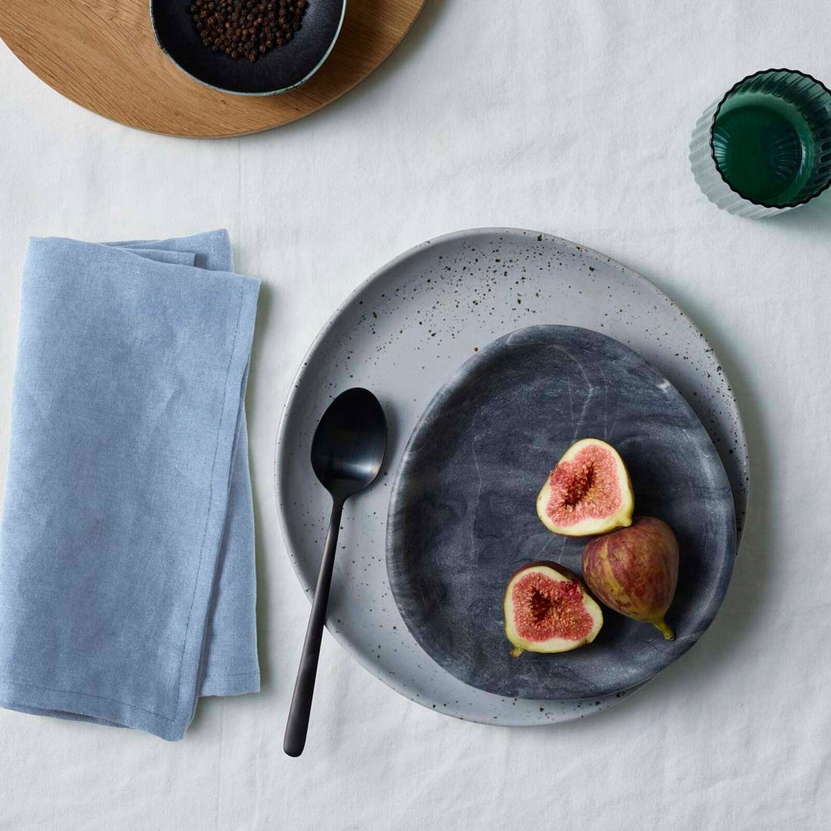 Vintage Design Homewares Set of 4 Blue Hemp Napkins - 50cm x 50cm ...