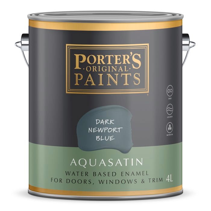 Porter's Paints 4L Dark Newport Blue Aquasatin - Bunnings Australia