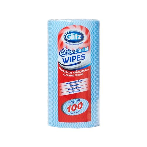 Glitz Antibacterial Wipes Roll - 100 Pack - Bunnings Australia