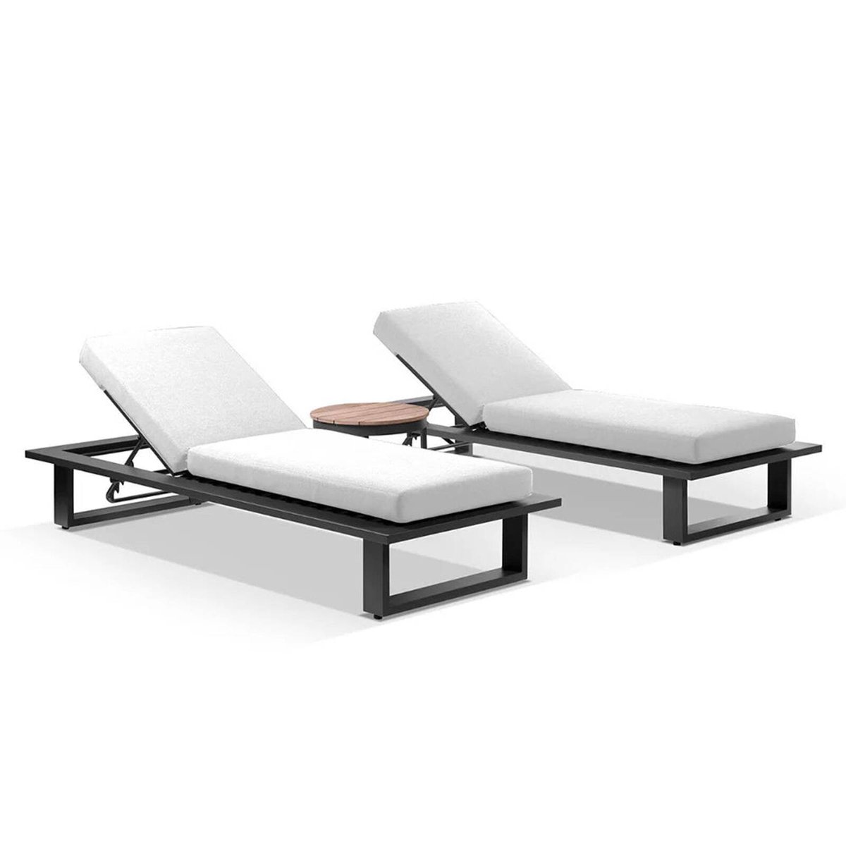 Arcadia Aluminium Sun Lounge Set with Side Table Charcoal - Textured ...