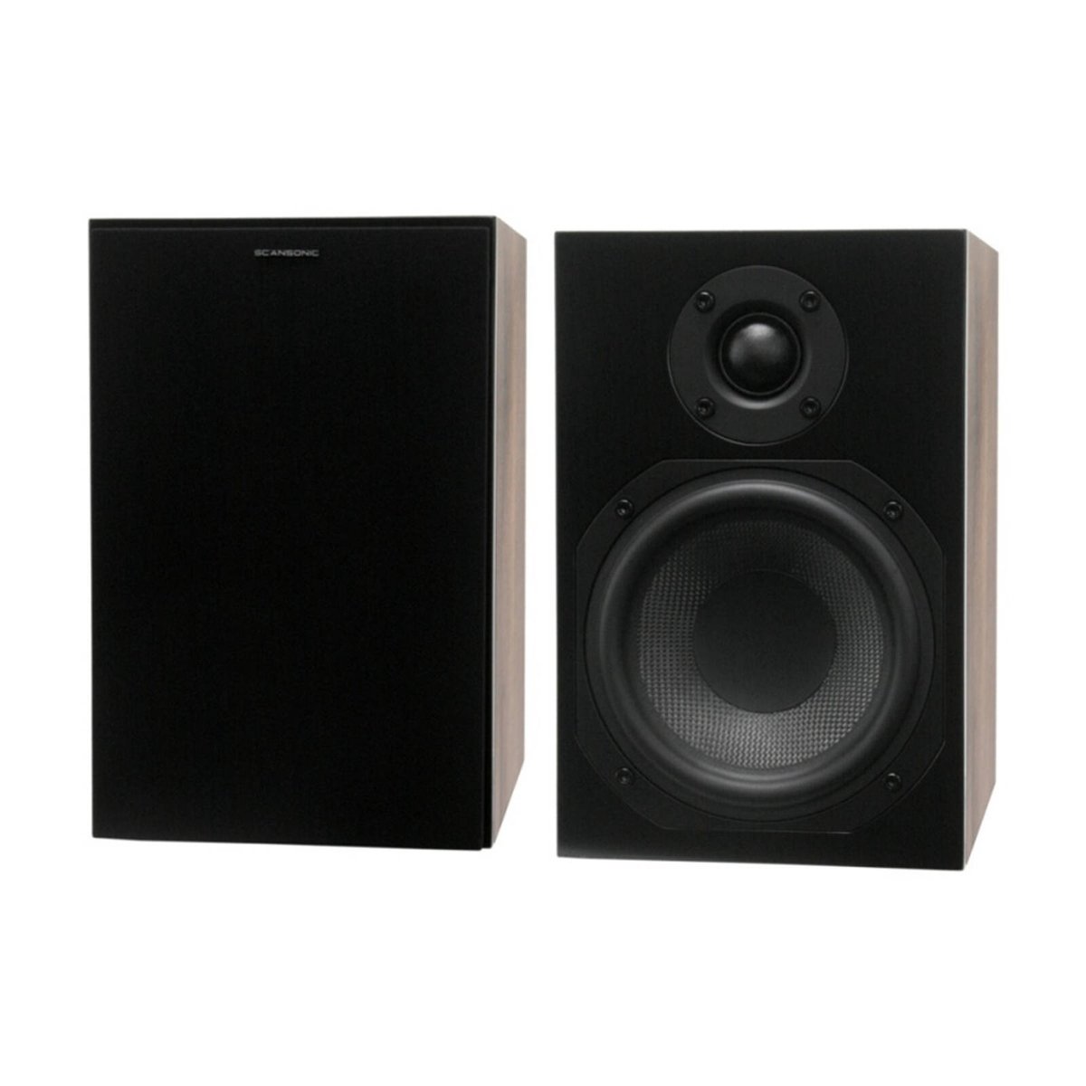 2pc Scansonic L5 Series Bookshelf Home Speakers 120W Walnut ...